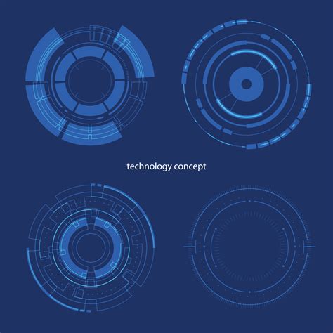 Technology Concept Hud Circle User Interface On Blue Background