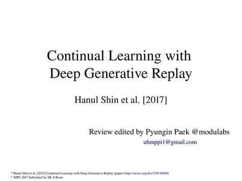 Paper Review Continual Learning With Deep Generative Replay Odp Artificial Intelligence