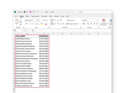 How To Extract Names From Cells Based On Birthdate In Excel