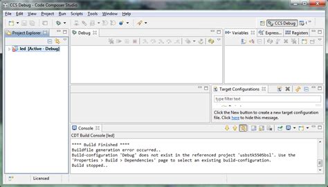 Build Configuration Debug Does Not Exist Code Composer Studio Forum Code Composer Studio