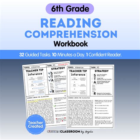6th Grade Reading Comprehension Workbook Digital Pdf Custom
