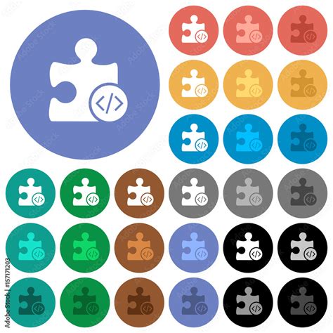 Plugin Programming Round Flat Multi Colored Icons Stock Vector Adobe Stock