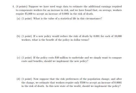 Solved 4 4 Points Suppose We Have Used Wage Data To