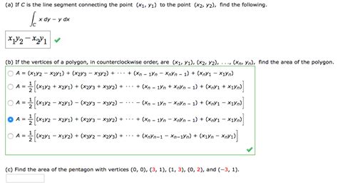 solved a if c is the line segment connecting the point