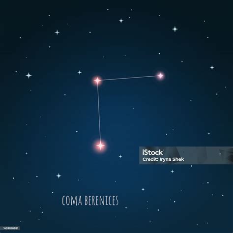 Constellation Coma Berenices Scheme In Starry Sky Stock Illustration