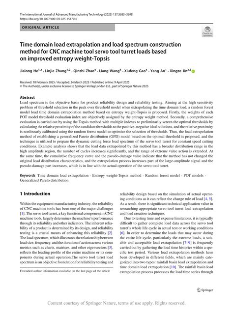 Time Domain Load Extrapolation And Load Spectrum Construction Method For Cnc Machine Tool Servo