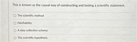 Solved This Is Known As The Causal Way Of Constructing And