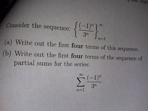 Solved Pudl Curs Consider The Sequence 1 3n In 1 A Write