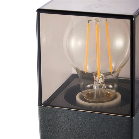 Cgc Amara Anthracite Dark Grey Outdoor Wall Light With Smoked Diffuser Cgc Interiors