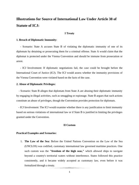 Sources Under Article 38 Oficj Statute Pdf International Law United Nations Convention On