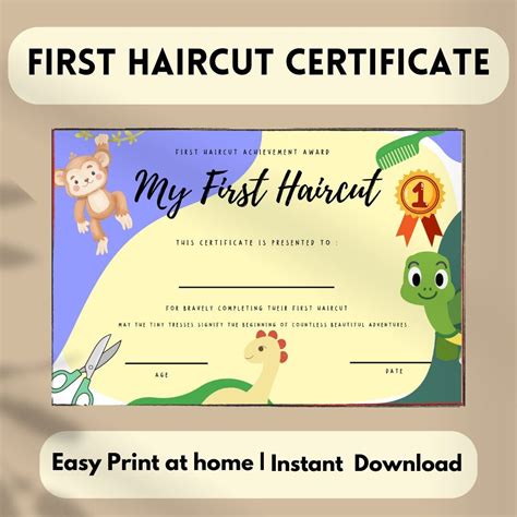 Best 11 First Haircut Free First Haircut Certificate Printable Artofit