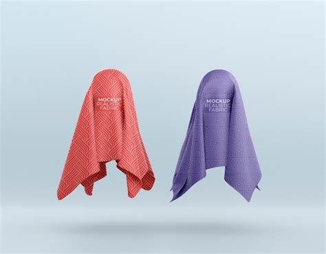 현실적인 패브릭 목업 디자인 세트 프리미엄 Psd 파일