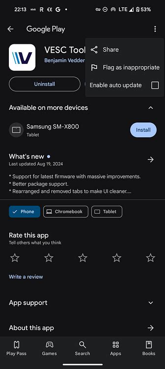 How To Upgrade VESC Tool App To V APK For Previous Version Inside VESC App Settings