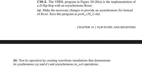 Solved The Vhdl Program In Figure 10 26a Is The