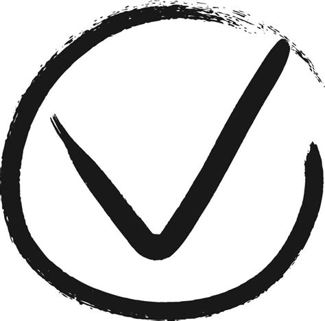 Hand Drawn Check Mark In A Circle Symbolizes Approval And Success