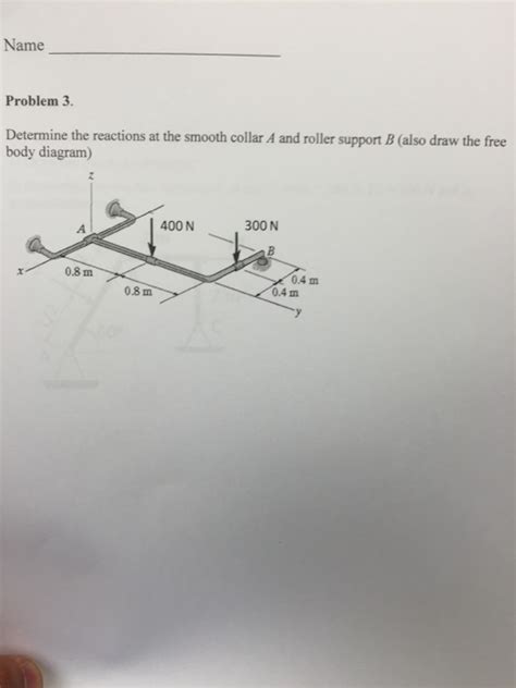 Solved Determine The Reactions At The Smooth Collar A And