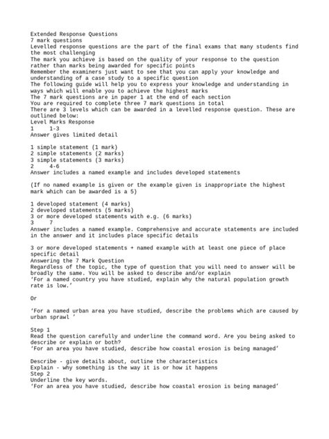 Extended Response Questions Pdf