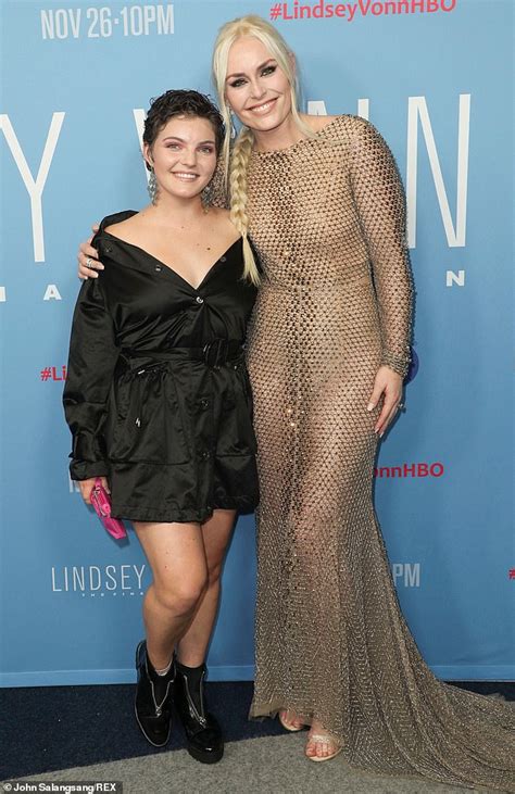 Lindsey Vonn Dons Nude Sheer Gown For The Premiere Of Her New Movie