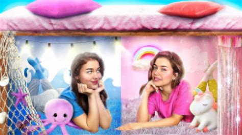 چالش ماندن در اتاق مخفی دو قلو زیر تخت در 24 ساعت ، بانوان سرگرمی و تفریحی