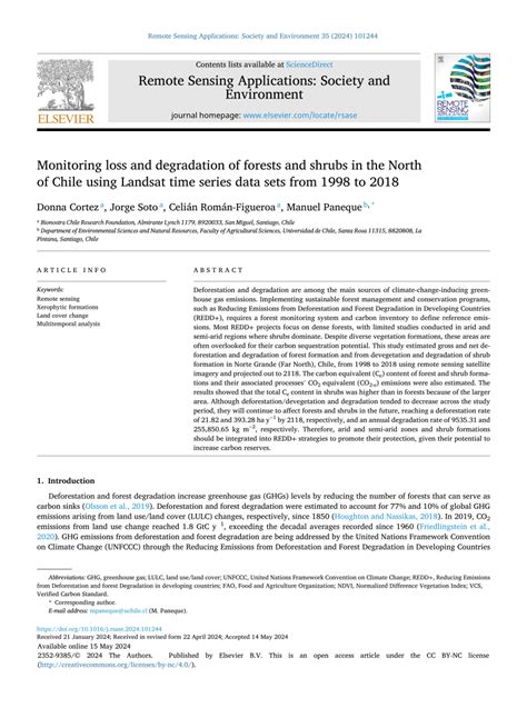 Pdf Monitoring Forest And Shrub Deforestation And Degradation In The North Of Chile Using