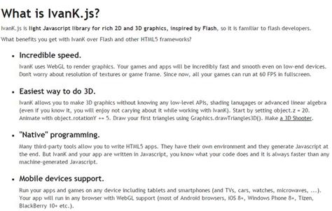 Ivankjs Light Javascript Library For Rich 2d And 3d Graphics