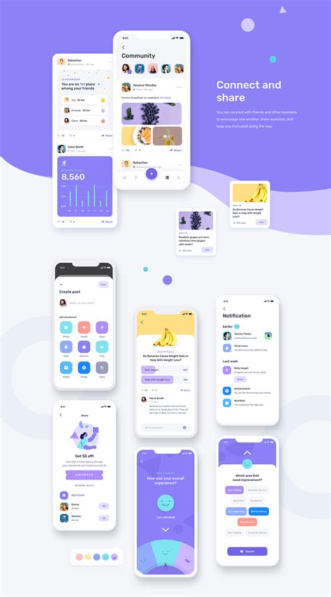 Health Fitness Mobile App UI UX Kit Behance