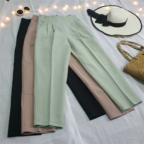 กางเกงทำงานผ้าไอด้าขาเดฟทรงสวย Shopee Thailand