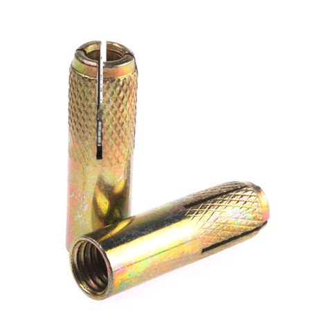 Factory Wholesale Yellow Zinc Plated Knurled Concrete Anchor Drop In