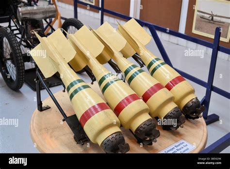 A Group Pf Four 20lb Cooper Bombs As Used In Ww1 At The Yorkshire Air