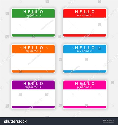 Badge Name Tag Hello My Name Stock Vector Royalty Free 55867132 Shutterstock