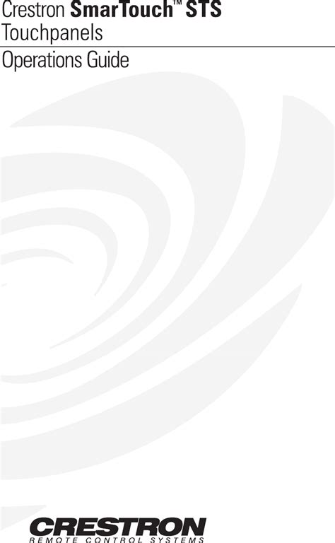 Crestron Electronics St 1550c Smartouch Remote Control User Manual Image2