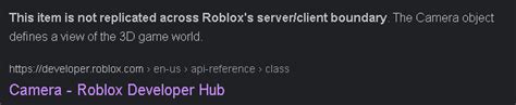 Why Is Camera Only On The Server Side And Not The Client Scripting