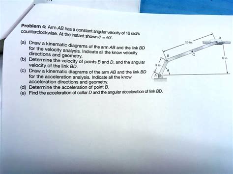 solved problem 4 arm ab has a constant angular velocity of 16 rad s