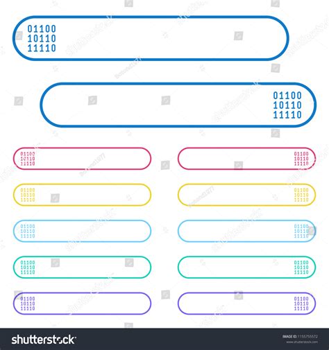 binary code icons rounded color menu เวกเตอร์สต็อก ปลอดค่าลิขสิทธิ์