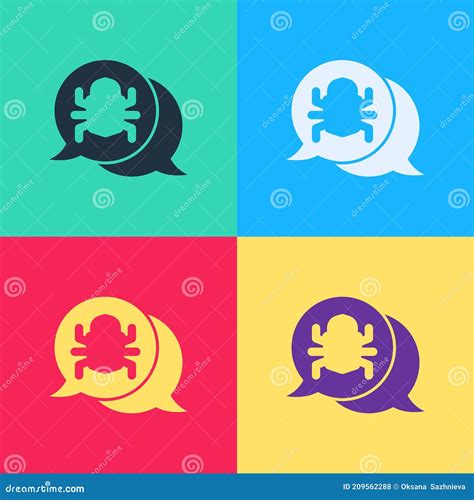 Pop Art System Bug Concept Icon Isolated On Color Background Code Bug Concept Bug In The