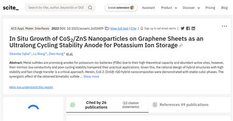 In Situ Growth Of Cos 2 Zns Nanoparticles On Graphene Sheets As An
