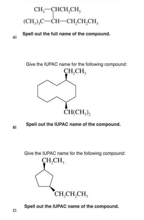 Solved CH CHCH CH CH C CH CH CH CH Spell Out The Full Chegg Com