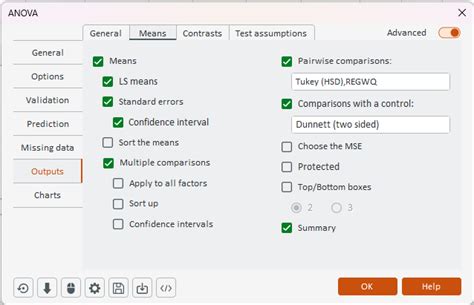 Xlstat One Way Anova And Multiple Comparisons In Excel