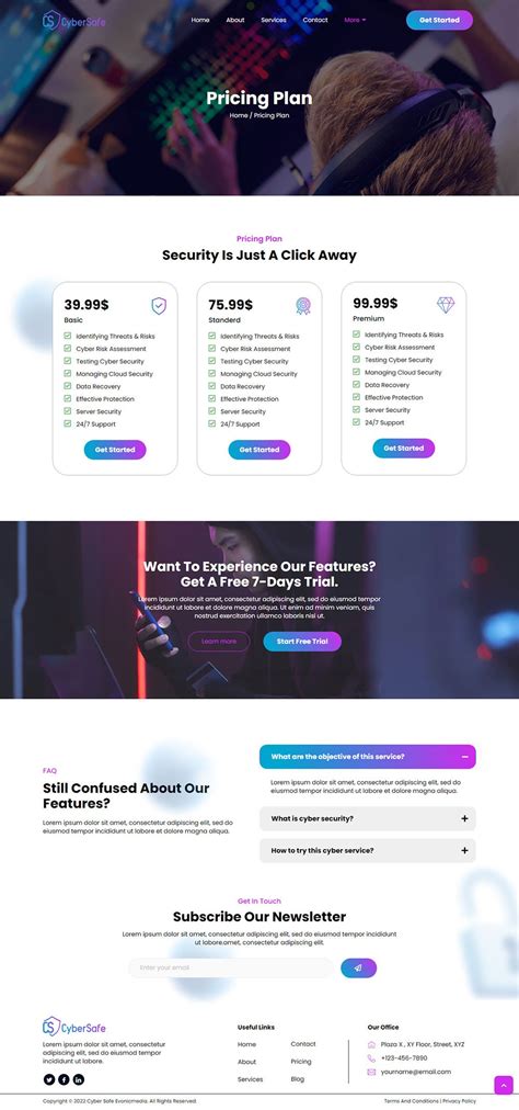 Cybersafe Cyber Security Service Elementor Template Kit Design Template Place