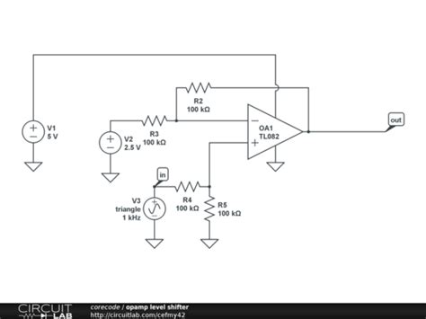 Opamp Level Shifter Circuitlab
