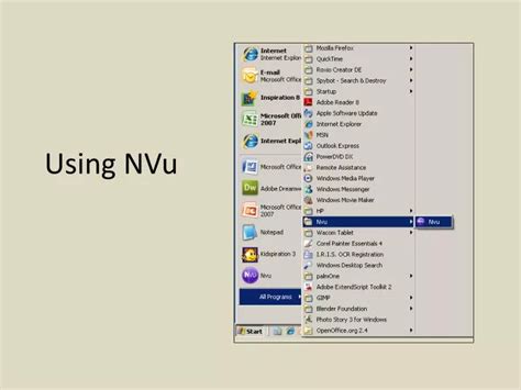 Ppt Creating And Formatting Web Pages With Nvu A Step By Step Guide