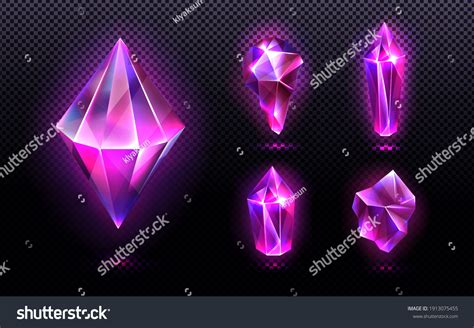 Magic Crystal Light Gem Stones Purple Stock Vector Royalty Free 1913075455 Shutterstock