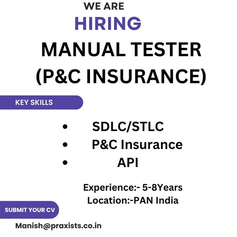 hey connections we are hiring qa manual testing p and c domain for mnc