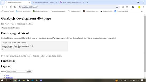 Reactjs Page Will Not Load Even Though A Javascript File With Its Name Has Been Created
