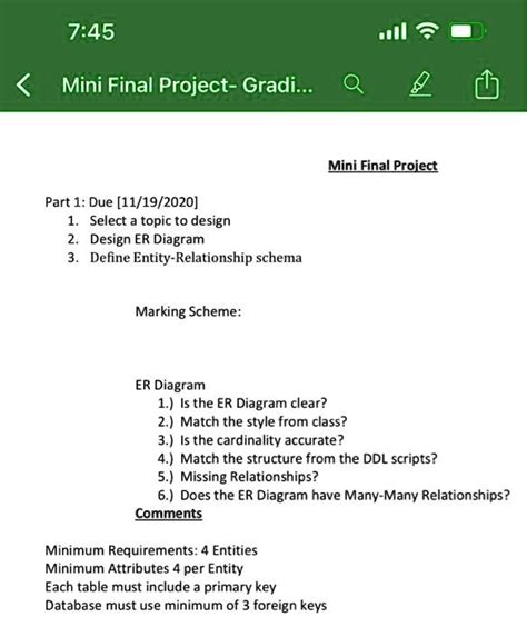 Solved Mini Final Project Grading Mini Final Project Part 1 Due 11