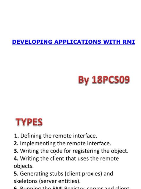 Developing Application With Rmi Pdf Method Computer Programming