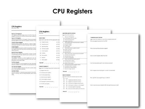 Cpu Registers Teaching Resources