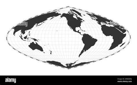 Vector World Map Craster Parabolic Projection Plain World Geographical Map With Latitude And
