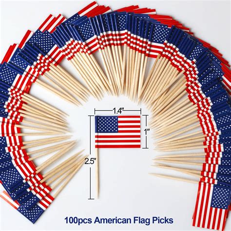 Mini American Flags Cupcakes Small Toothpick Flags 4th Of July