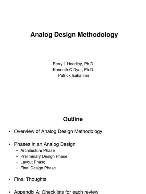 Analog Methodology Perry Heedley Pdf Electrical Network Electronic Circuits